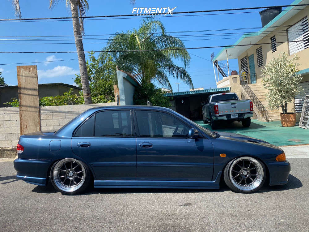 1993 Mitsubishi Mirage ES with 17x9 Tuners and Forceum 195x45 on Air ...