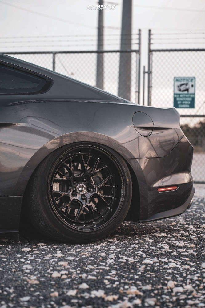 2015 Ford Mustang GT with 19x9.5 ESR Cs11 and Yokohama 245x35 on Air ...