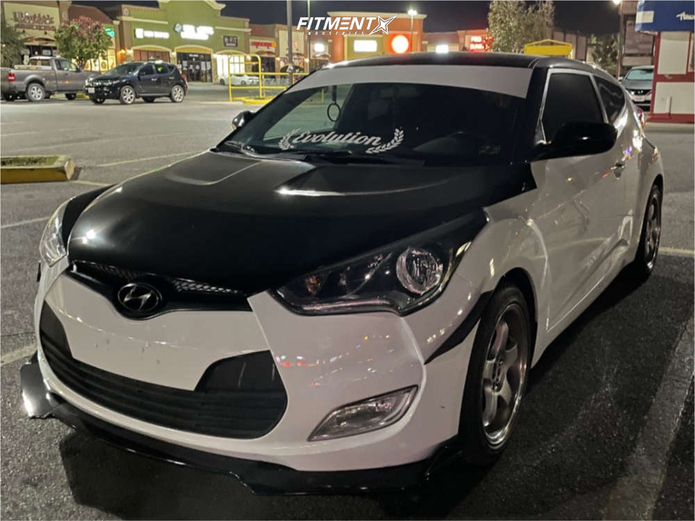 2017 Hyundai Veloster Base with 17x7.5 White Diamond W803 and Sentury ...