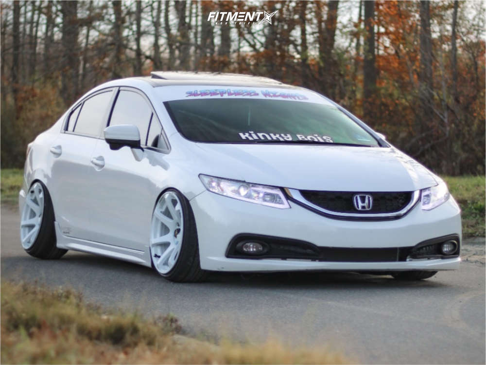 2015 Honda Civic EX with 18x10 Cosmis Racing Mr7 and Delinte 215x35 on ...