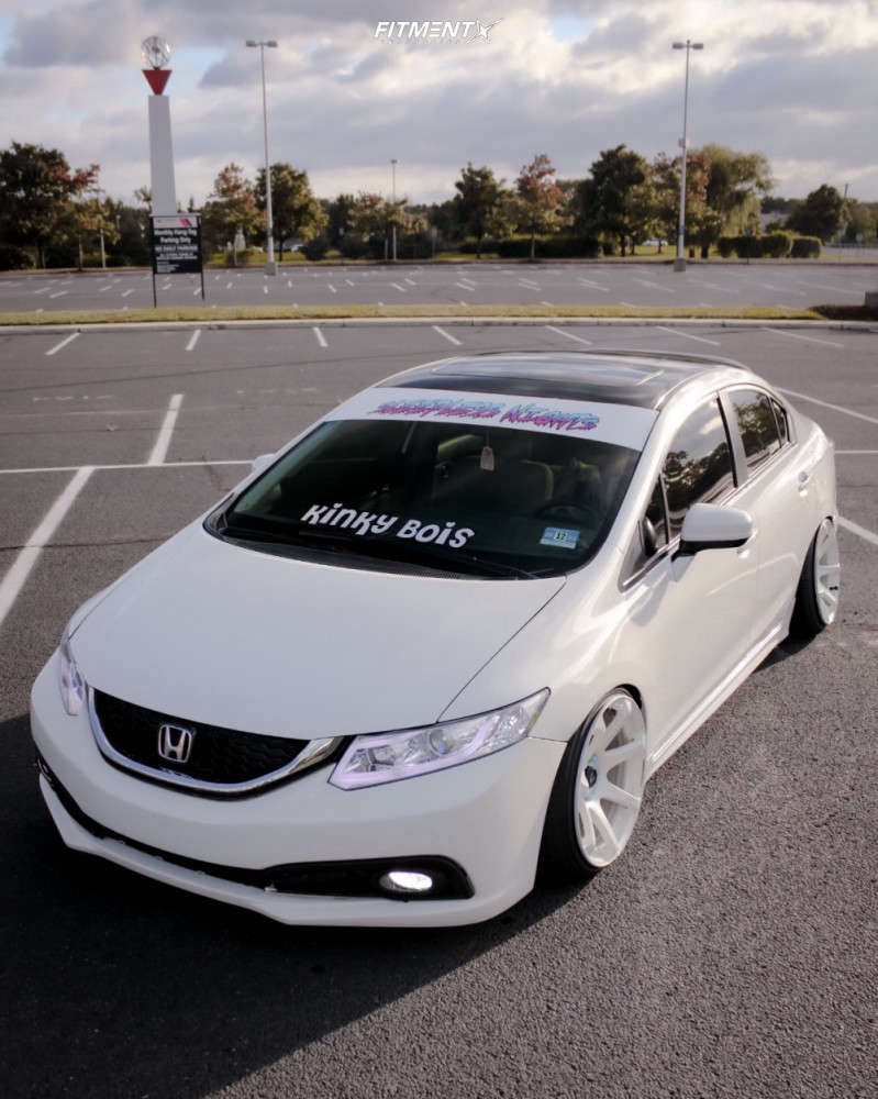 2015 Honda Civic EX with 18x10 Cosmis Racing Mr7 and Delinte 215x35 on ...