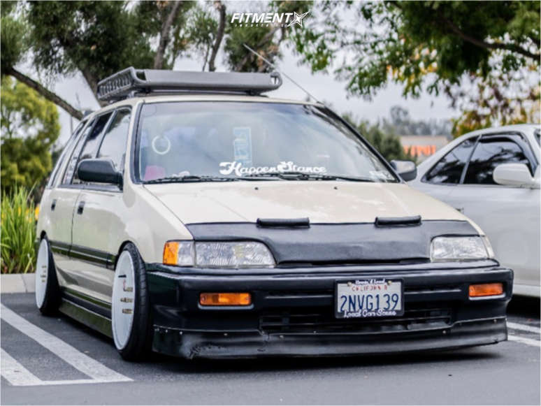 1989 Honda Civic Wagovan with 16x8 Diamond Racing Smoothie and Federal ...