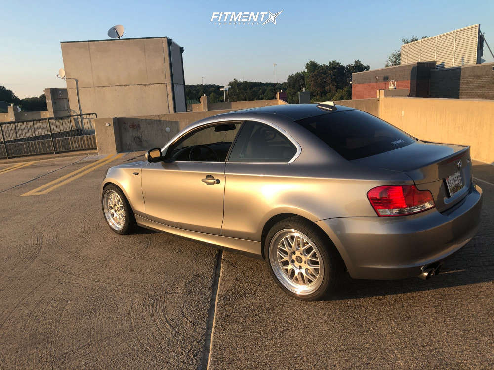 2011 BMW 128i Base with 18x8.5 ESR Cr1 and Vercelli 255x35 on Stock ...