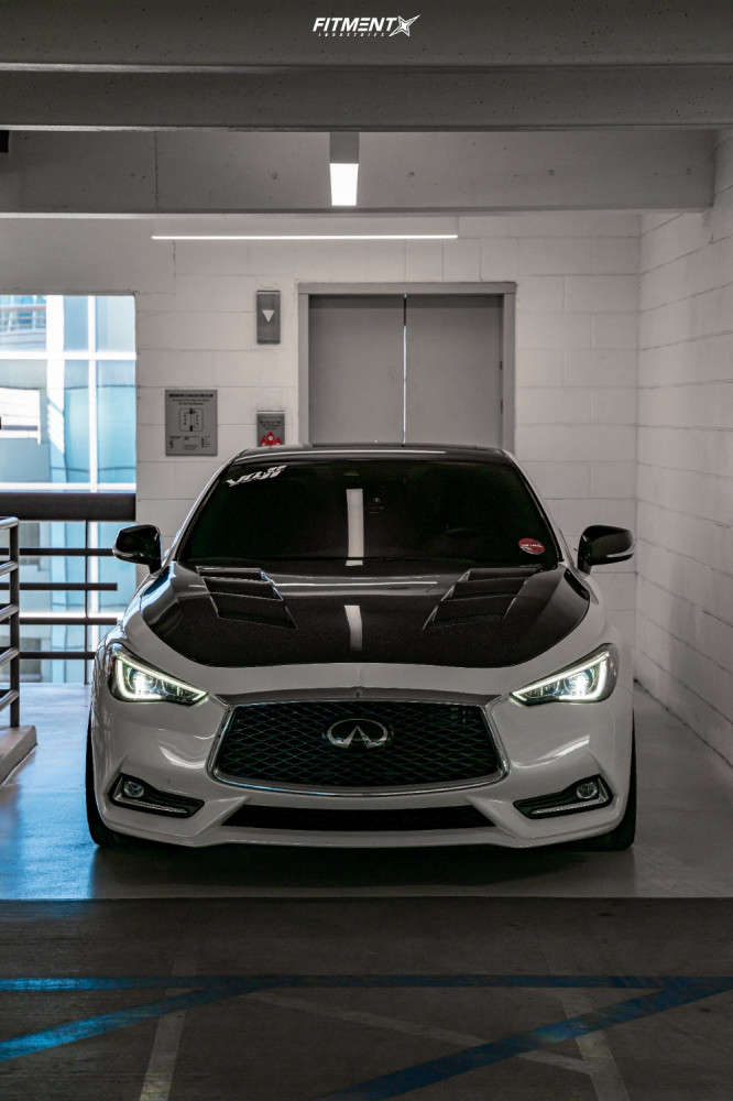 2019 INFINITI Q60 Red with 19x9.5 ESR Forged Es10 and Falken 255x35 on Stock Suspension ...