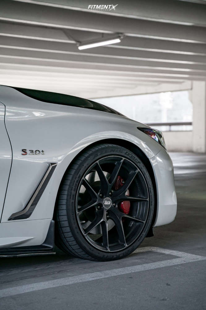 2019 INFINITI Q60 Red with 19x9.5 ESR Forged Es10 and Falken 255x35 on Stock Suspension ...