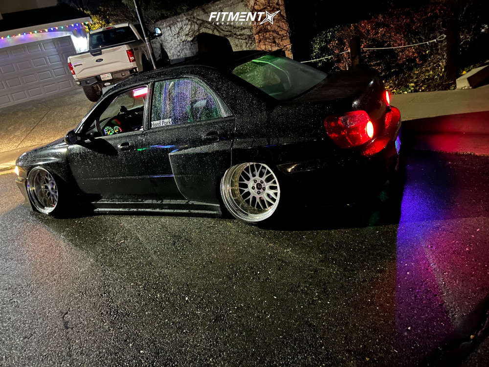 2002 Subaru Impreza WRX with 18x10.5 Work Vs Xx and Atlas 215x35 on Air ...