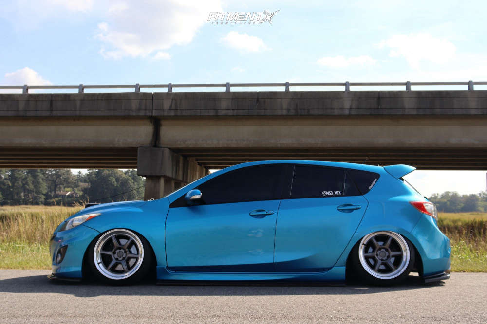 2011 Mazda 3 Mazdaspeed with 18x9.5 Kansei Roku and Nitto 225x40 on Air ...