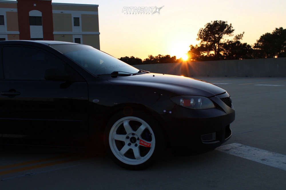2007 Mazda 3 i with 17x8 AVID1 AV6 and Nankang 215x45 on Coilovers ...
