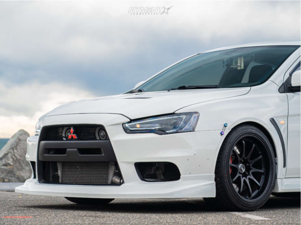 2012 Mitsubishi Lancer Evolution GSR with 18x10.5 Volk CE28N and ...