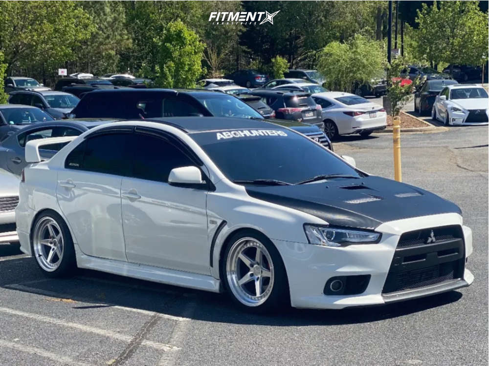 2013 Mitsubishi Lancer Evolution GSR with 18x9.5 Aodhan DS05 and ...