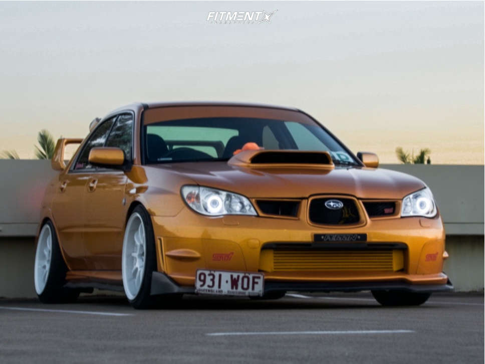 2007 Subaru Impreza WRX STI with 18x9.5 Work Emotion D9r and Federal 225x35 on Coilovers ...