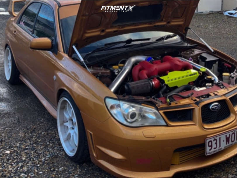 2007 Subaru Impreza WRX STI with 18x9.5 Work Emotion D9r and Federal ...