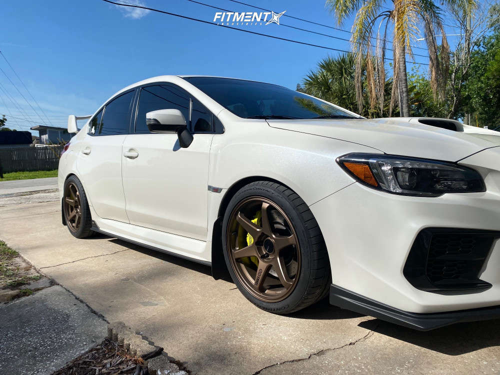 2018 Subaru WRX STI Base with 18x9.5 Enkei T6r and Continental 265x35 on Stock Suspension ...