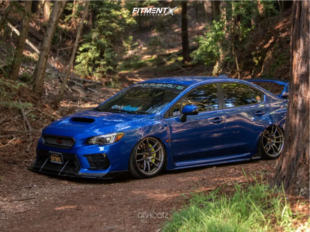 2021 Subaru WRX STI Sport with 19x9.5 Work Emotion Cr Kiwami and Michelin 245x35 on Air ...
