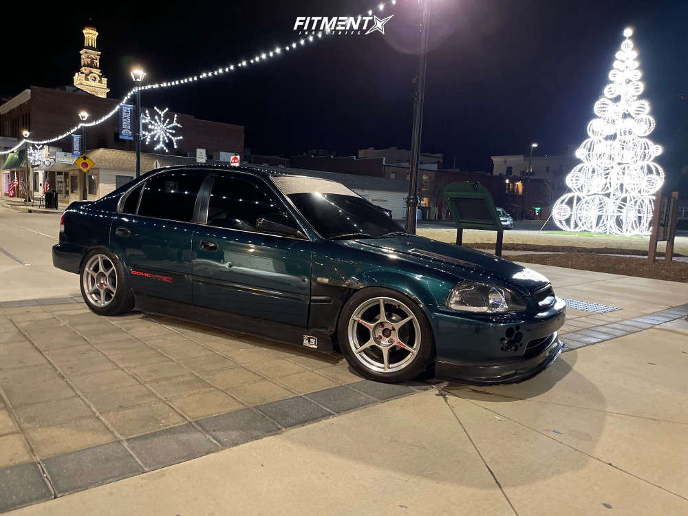 1998 Honda Civic LX with 16x7.5 Kosei K1 and Lionhart 215x45 on Coilovers | 2166767 | Fitment ...