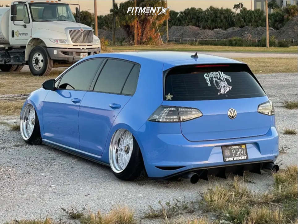 2017 Volkswagen GTI S with 18x9.5 Work Vs Mx and Nitto 205x40 on Air ...