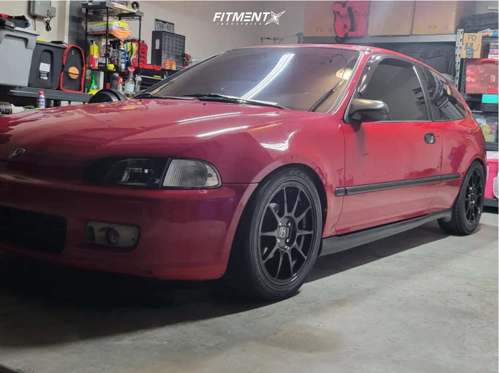 1995 Honda Civic DX with 16x7 Circuit Performance Cp23 and Kumho 205x50 on Lowering Springs ...