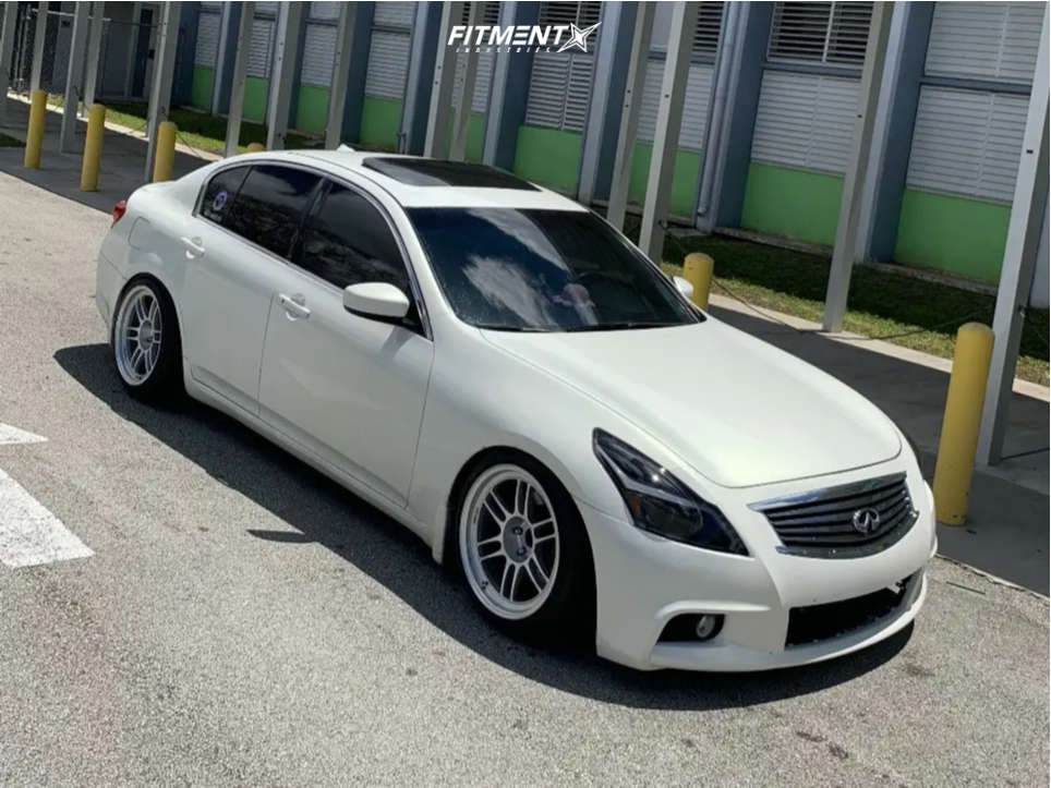 2013 INFINITI G37 Base with 18x10.5 Enkei Rpf1 and Toyo Tires 245x40 on Lowering Springs ...
