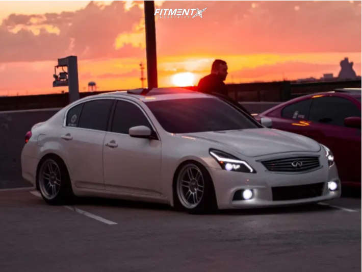 2013 INFINITI G37 Base with 18x10.5 Enkei Rpf1 and Toyo Tires 245x40 on Lowering Springs ...