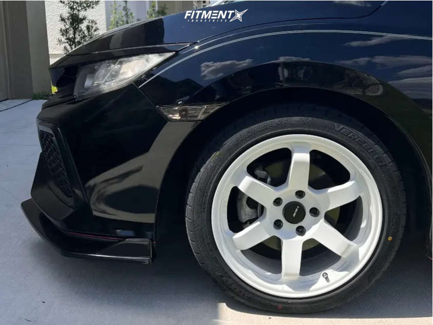 2018 Honda Civic LX with 17x8 AVID1 AV6 and Vercelli 215x45 on Stock ...