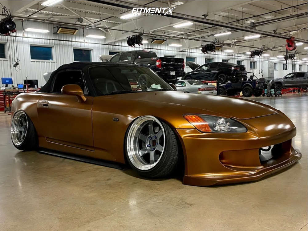 2003 Honda S2000 Base with 17x9.5 Volk Te37v and Landsail 215x40 on Air ...