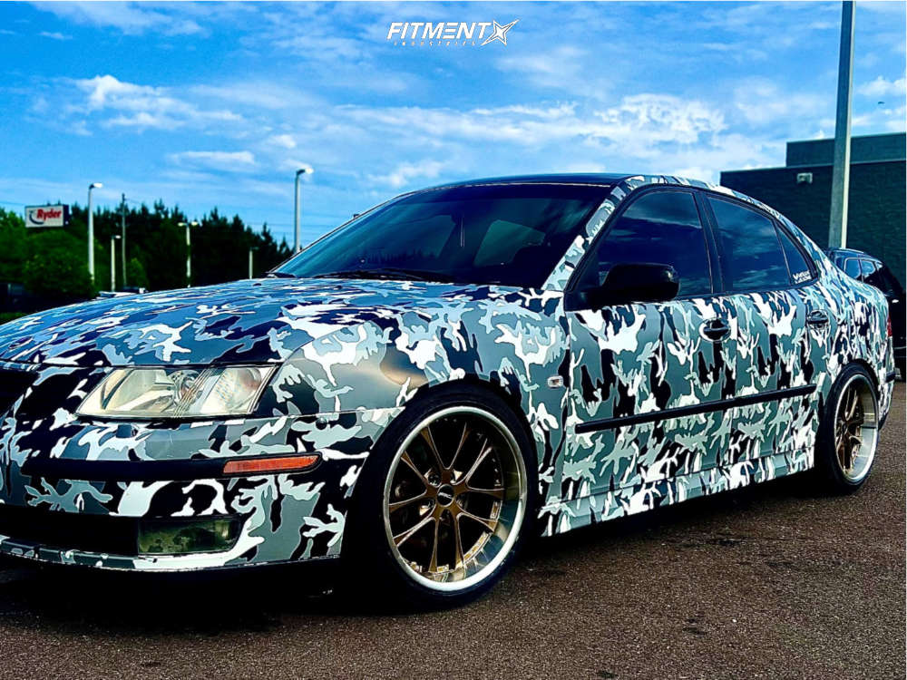 2006 Saab 9-3 2.0T with 18x9.5 ARC Ar5 and Kelly 235x40 on Coilovers ...