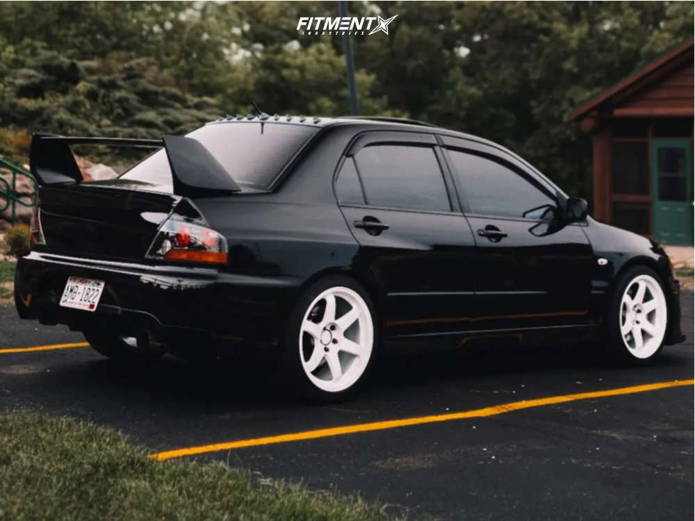2003 Mitsubishi Lancer Evolution with 18x9.5 Volk Te37sl and Nitto ...