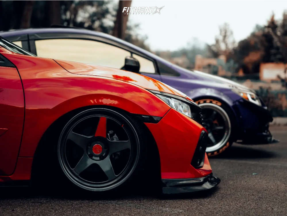 2017 Honda Civic Sport with 18x9.5 Kansei Knp and Kumho 215x40 on Air ...