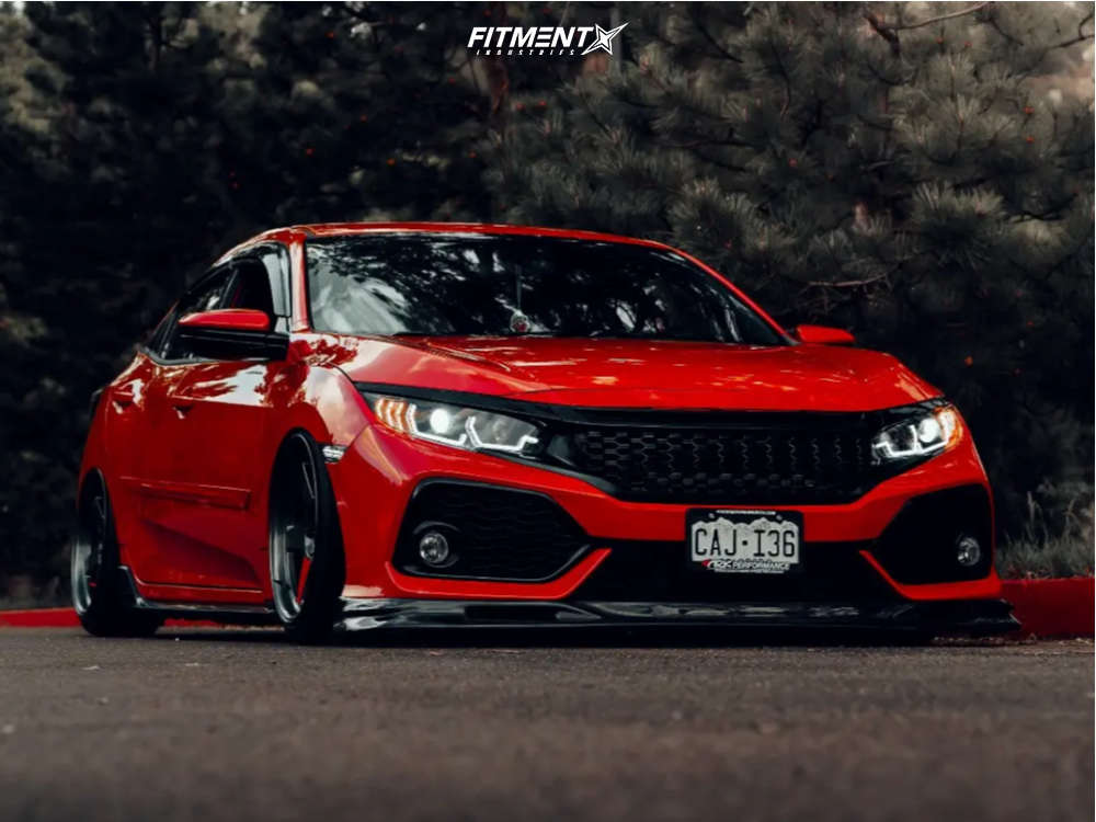 2017 Honda Civic Sport with 18x9.5 Kansei Knp and Kumho 215x40 on Air ...