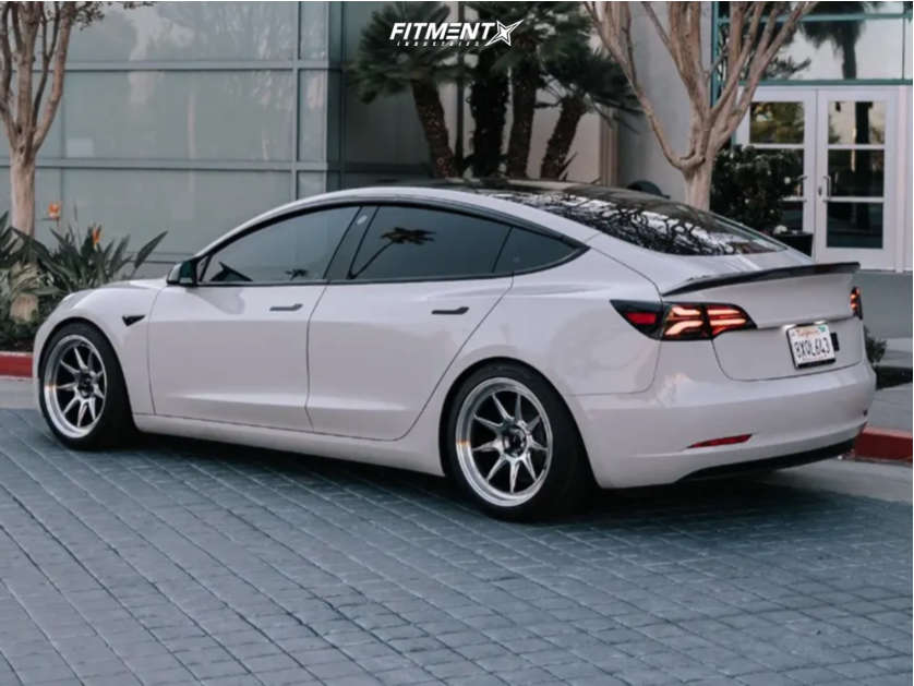 2021 Tesla 3 Long Range with 19x10 Konig Countergram and Kumho 275x35 ...