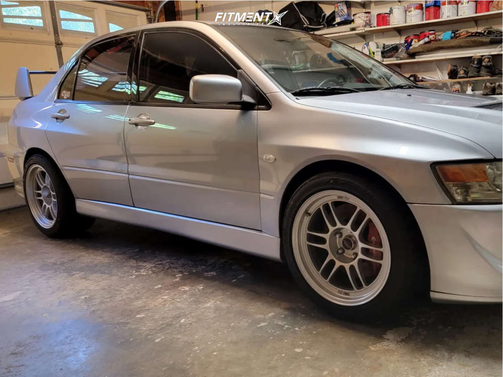 2003 Mitsubishi Lancer Evolution with 17x9.5 Enkei RPF1 and Falken ...