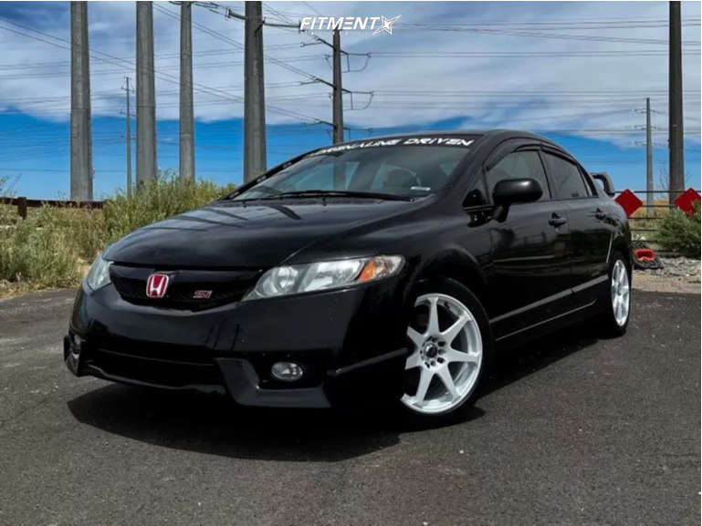 2009 Honda Civic Si with 17x7.5 Drag Dr33 and Michelin 225x45 on Stock ...