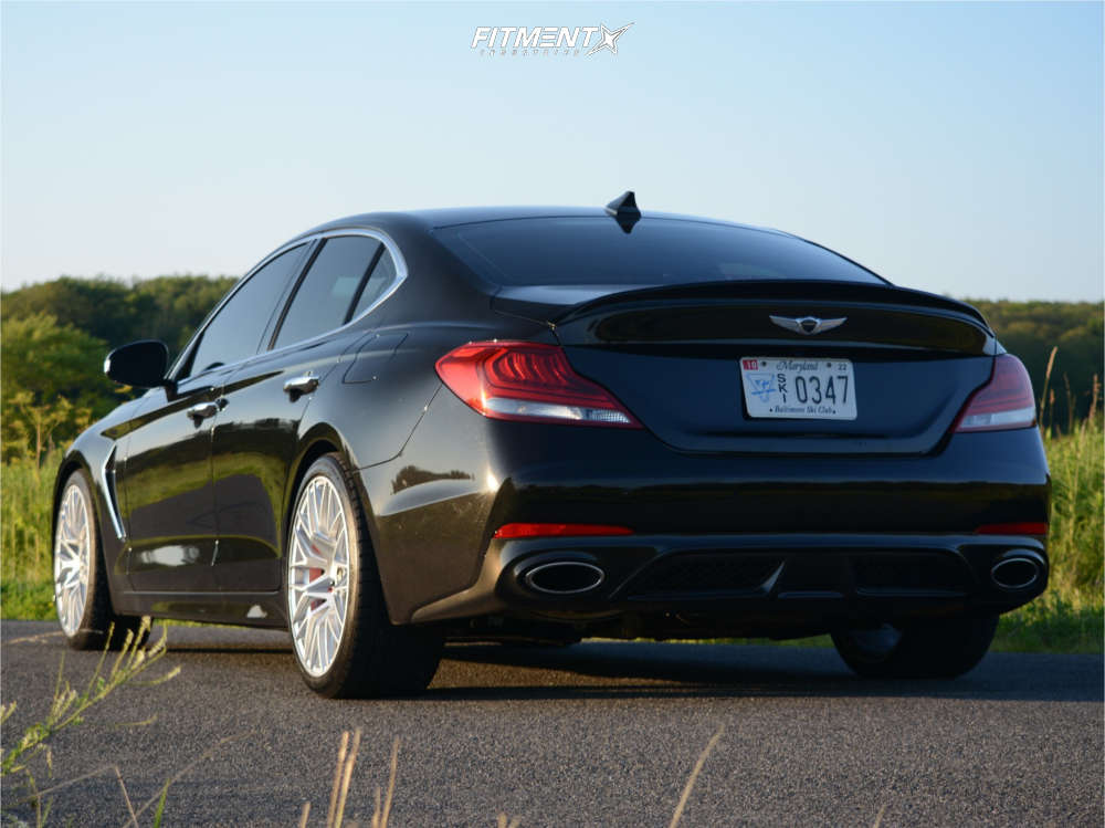 2019 Genesis G70 Dynamic with 19x8.5 Momo Catania and Continental 245x35 on Lowering Springs ...