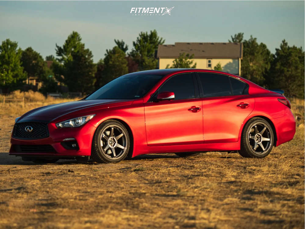 2021 INFINITI Q50 Luxe with 18x9.5 Enkei T6r and Continental 245x40 on Lowering Springs ...