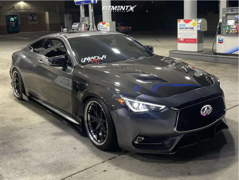 2017 INFINITI Q60 Red Sport 400 with 19x10 Precision Forged Custom and ...