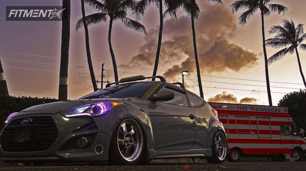 2014 Hyundai Veloster Turbo with 18x9.5 Whistler Kr1 and Kumho 215x40 ...
