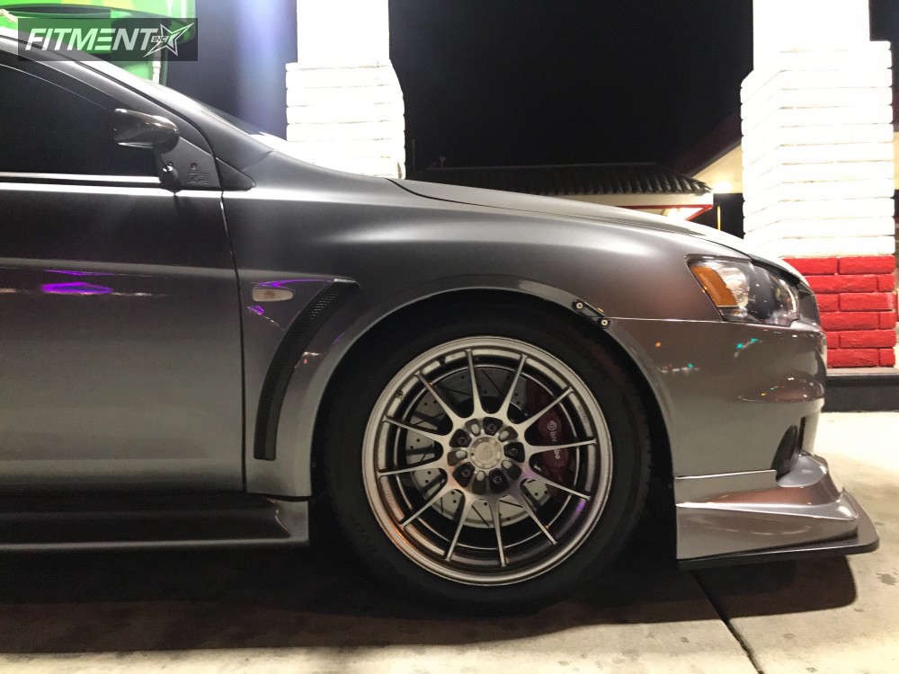2014 Mitsubishi Lancer Evolution GSR with 18x10.5 Enkei Nt03 and ...