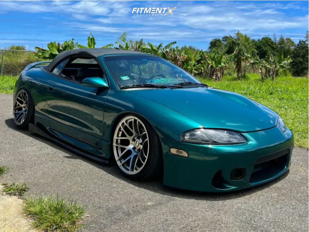 1997 Mitsubishi Eclipse Spyder GST with 18x10.5 ESR Rf1 and Land Golden 225x40 on Air Suspension ...
