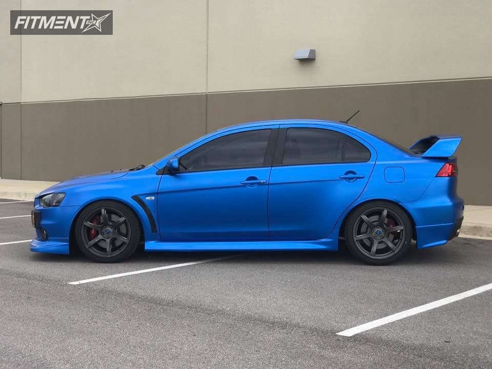 2014 Mitsubishi Lancer Evolution GSR with 18x9.5 Gram Lights 57c6 and ...