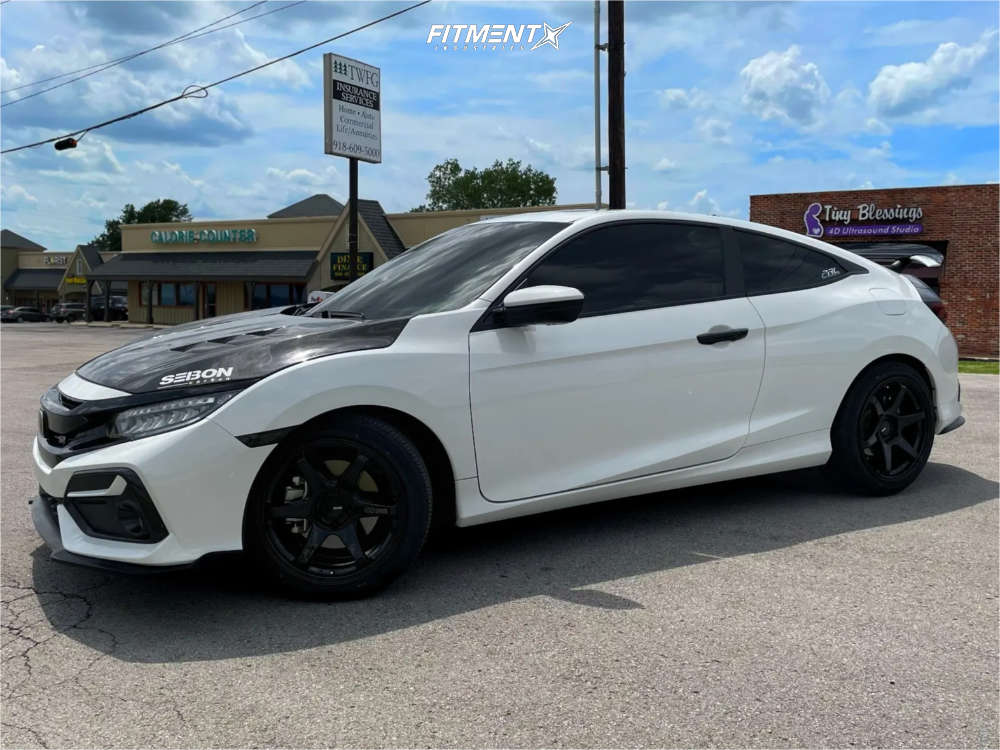 2020 Honda Civic Si with 18x9.5 Enkei T6r and Yokohama 235x45 on Stock ...