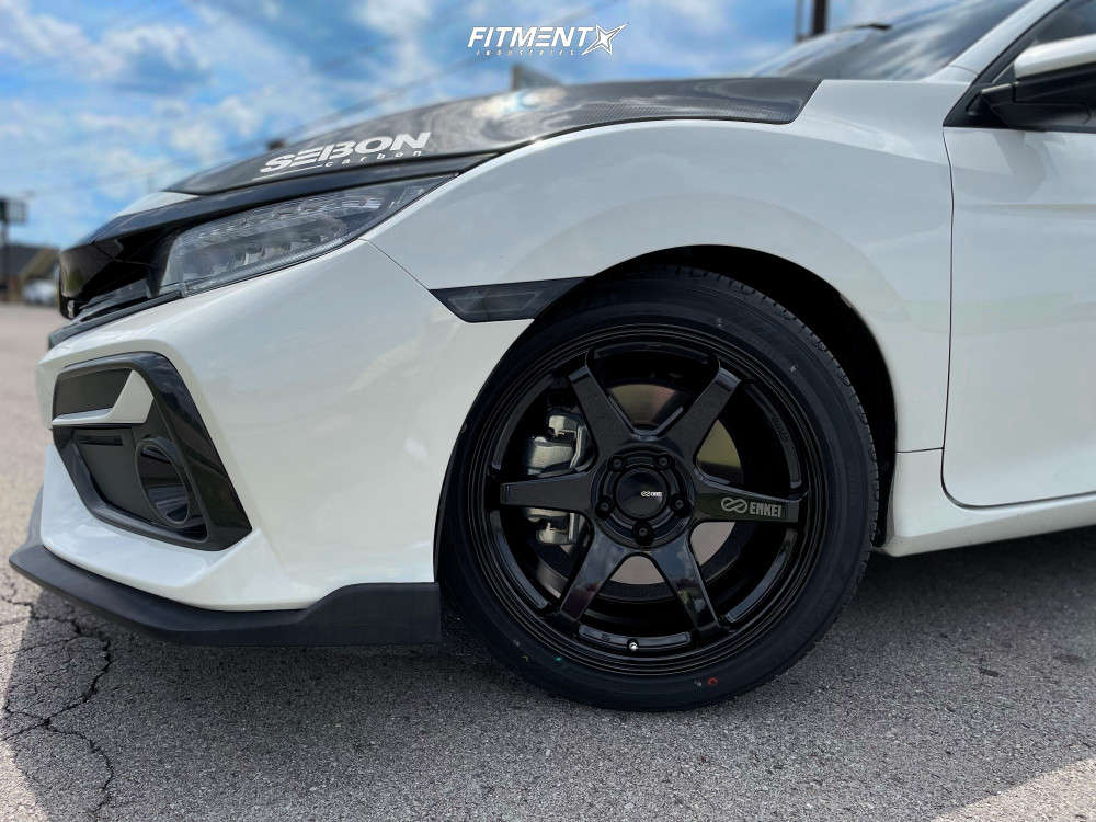 2020 Honda Civic Si with 18x9.5 Enkei T6r and Yokohama 235x45 on Stock ...
