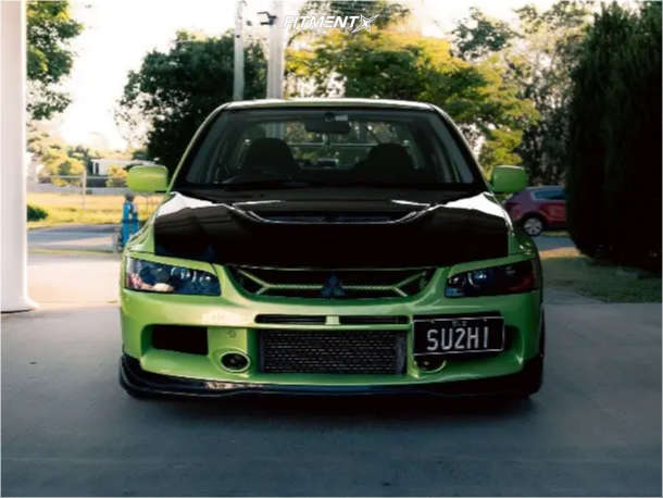 2003 Mitsubishi Lancer Evolution with 18x8.5 Work D9r and Bridgestone ...