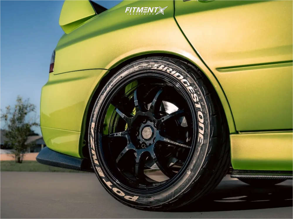 2003 Mitsubishi Lancer Evolution with 18x8.5 Work D9r and Bridgestone ...