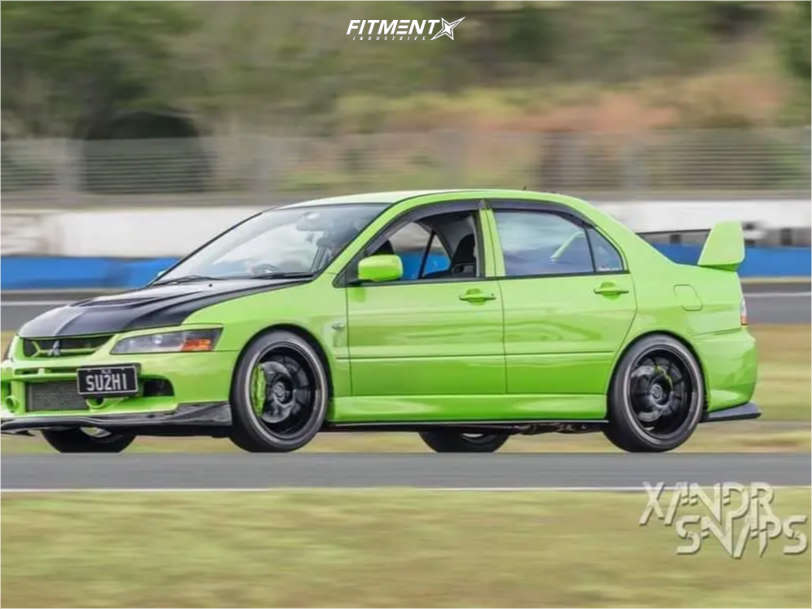 2003 Mitsubishi Lancer Evolution with 18x8.5 Work D9r and Bridgestone ...