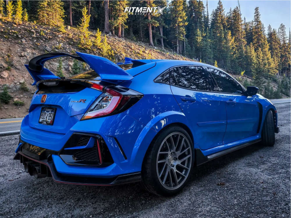 2021 Honda Civic Type R with 19x9.5 Anovia Elder and Continental 265x35 on Stock Suspension ...