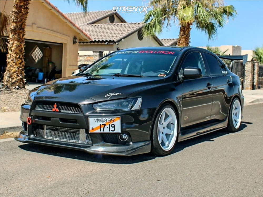 2014 Mitsubishi Lancer Evolution GSR with 18x10.5 ESR Sr07 and Hankook ...