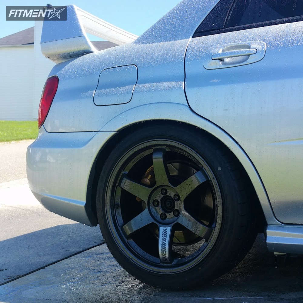 2004 Subaru Impreza WRX STI with 18x9.5 Volk Te37 and Bridgestone ...
