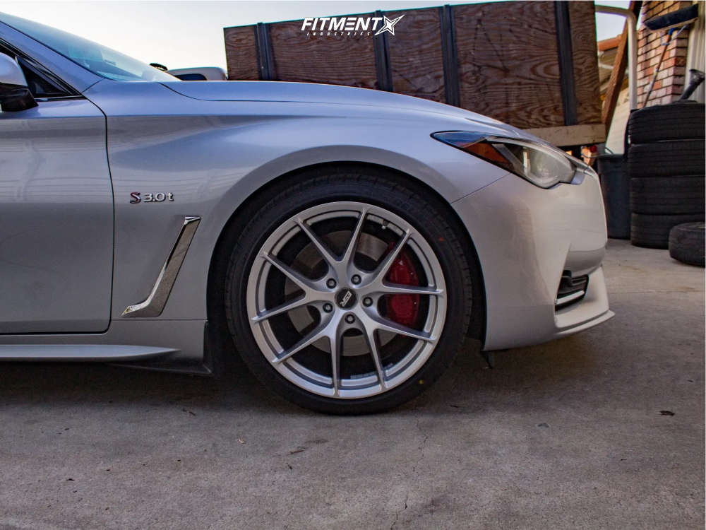 2017 INFINITI Q60 3.0 Red Sport 400 with 19x9.5 ESR Rf2 and Delinte ...