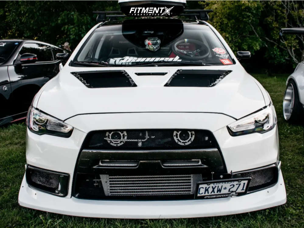 2014 Mitsubishi Lancer Evolution GSR with 18x9.5 Ambit Sr81 and Falken ...