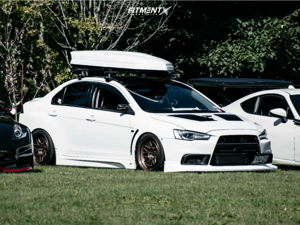 2014 Mitsubishi Lancer Evolution GSR with 18x9.5 Ambit Sr81 and Falken ...